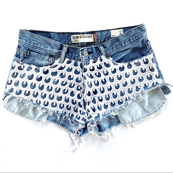 Levi's | Shorts | Levis Urban Renewal Repurposed Eyelet Shorts L | Poshmark
